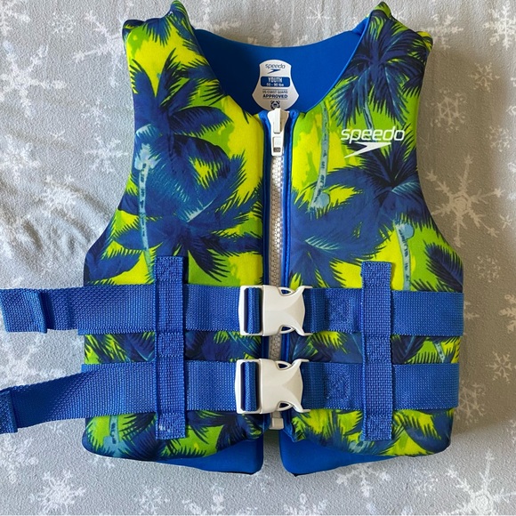 Speedo | Swim | Speedo Youth Pfd Life Jacket Vest Blue Palm Trees ...
